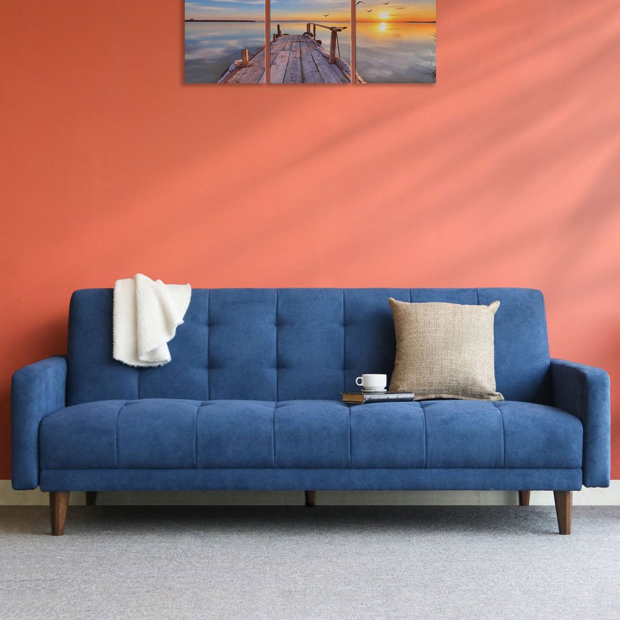 Rayna 3-Seat Sofa Bed, Removable Arms